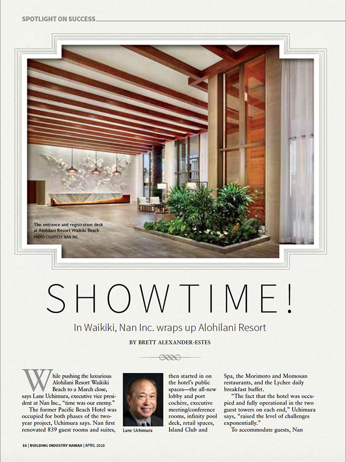 Nan Inc. wraps up Alohilani Resort - Nan, Inc. A trusted name in the ...